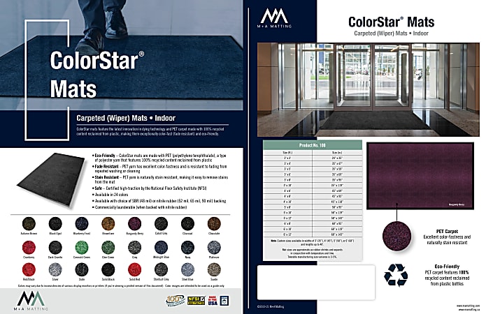 MA Matting ColorStar Mat 2x3 Midnight Blue Cleats Plus - Office Depot