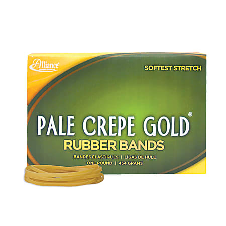 Alliance Rubber Pale Crepe Gold Rubber Bands 33 3 12 x 18 1 Lb Box Of ...