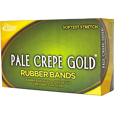Alliance Rubber Pale Crepe Gold Rubber Bands 33 3 12 x 18 1 Lb Box Of ...