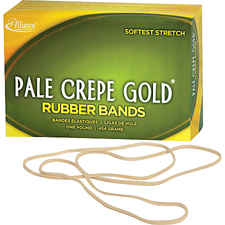 Alliance Rubber Pale Crepe Gold Rubber Bands 117B 7 x 18 1 Lb Box Of ...