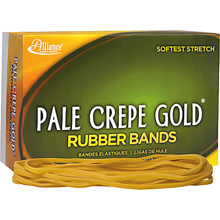 Alliance Rubber Pale Crepe Gold Rubber Bands 117B 7 x 18 1 Lb Box Of ...