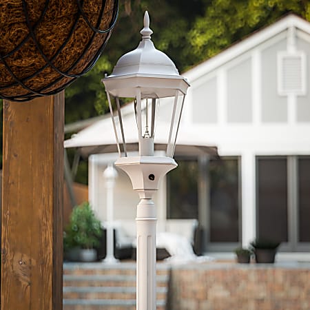 Kenroy Home Villa 1 Light 100 Watt Portable Post Lantern 12 34 W White ...