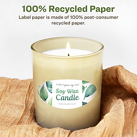 Avery Recycled Paper Labels 94051 EWMP100 Oval 1 12 x 2 12 White Pack ...