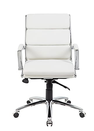 Boss Office Products Caressoft Mid Back Chair White - Office Depot