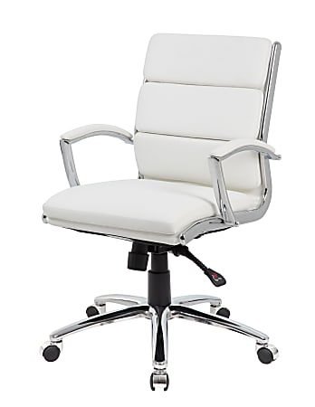 Boss Office Products Caressoft Mid Back Chair White - Office Depot