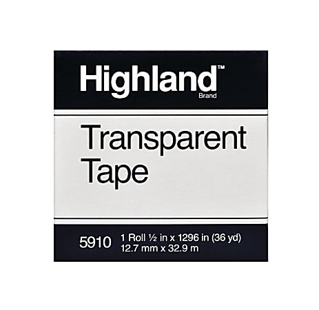 3M Highland 5910 Transparent Tape 12 x 1296 - ODP Business Solutions