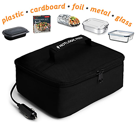 HOTLOGIC Portable Personal 12V Mini Oven Black - Office Depot