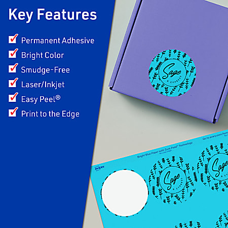 Avery Print To The Edge Labels With Sure Feed Technology And Easy Peel ...