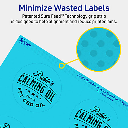 Avery Print To The Edge Labels With Sure Feed Technology And Easy Peel ...
