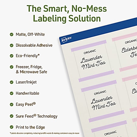 Avery Print to the Edge Dissolvable Labels With Sure Feed Technology ...