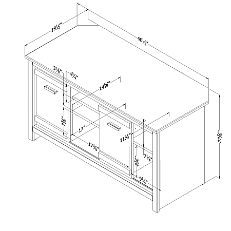 South Shore Exhibit Corner TV Stand For TVs Up To 42 Gray Oak - Office ...