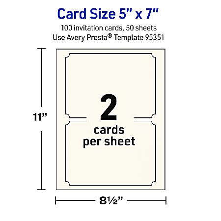 Avery Printable Invitation Cards 5 x 7 Rectangle Scalloped Edge Matte ...