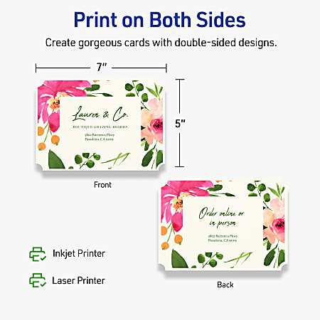 Avery Printable Invitation Cards 5 x 7 Rectangle Scalloped Edge Matte ...