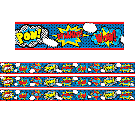 Teacher Created Resources Straight Border Trim Rolls 50 Superhero Pack ...