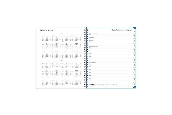 2025 2026 Blue Sky WeeklyMonthly Teacher Lesson Planning Calendar 8 12 ...