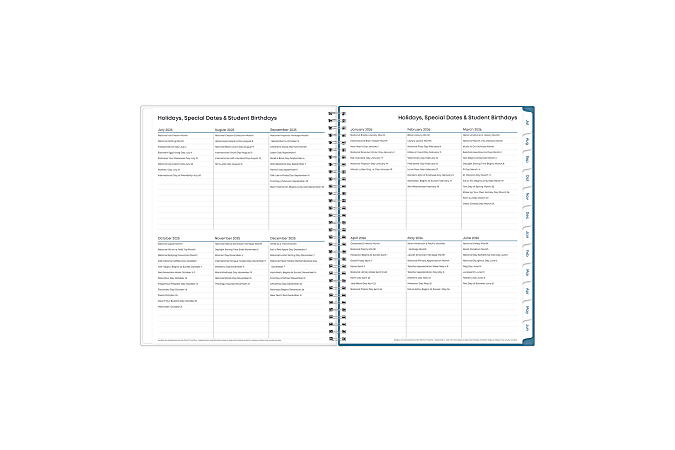 2025 2026 Blue Sky WeeklyMonthly Teacher Lesson Planning Calendar 8 12 ...