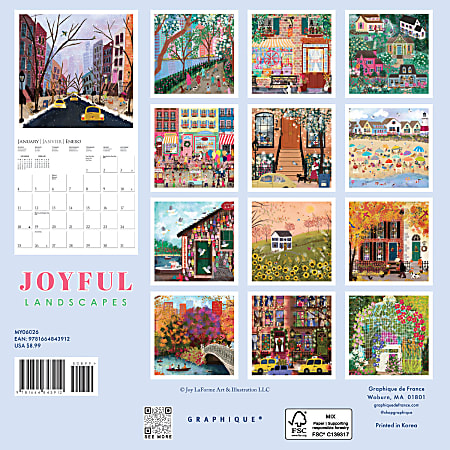 2026 Graphique Art And Design Monthly Wall Calendar 7 x 7 Joyful ...