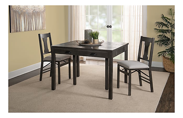 Powell Nera Dining Table 30 H x 56 W x 42 D Dark Gray Office Depot