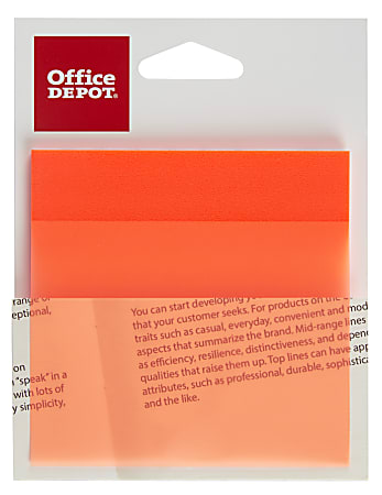 Office Depot Brand Translucent Sticky Notes 3 x 3 Orange Pad Of 50 ...