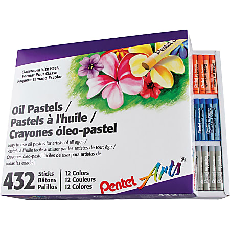 Pentel Oil Pastel Set With Carrying Case Assorted PHN12CP - Office Depot