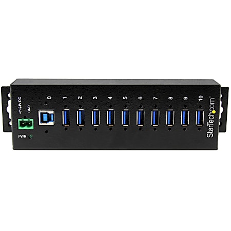 StarTech.com 10 Port Industrial USB 3.0 Hub ESD and Surge Protection ...