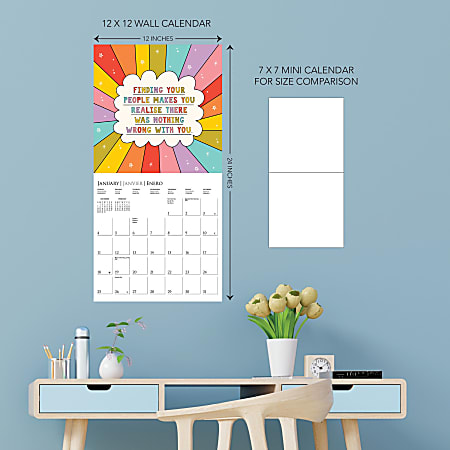 2026 Graphique Inspirational Monthly Wall Calendar Positive 12 x 12 ...