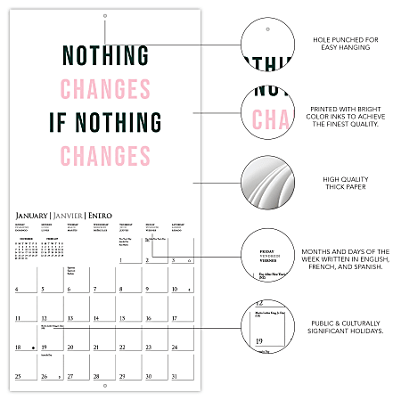 2026 Graphique Inspirational Monthly Wall Calendar Girl Boss 12 x 12 ...