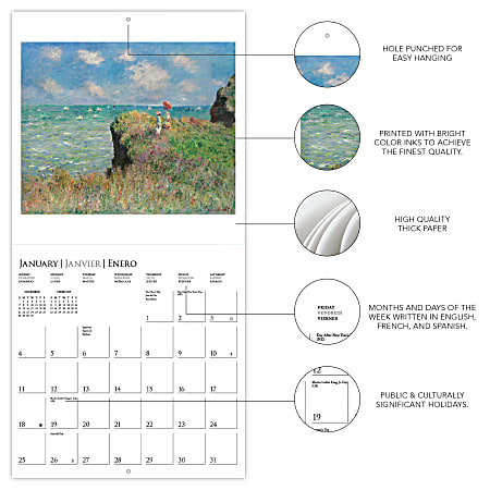 2026 Graphique Fine Arts Monthly Wall Calendar 12 x 12 Monet January To ...