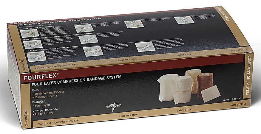 Medline Fourflex 4 Layer Bandage System Kit BrownCreamWhite - Office Depot
