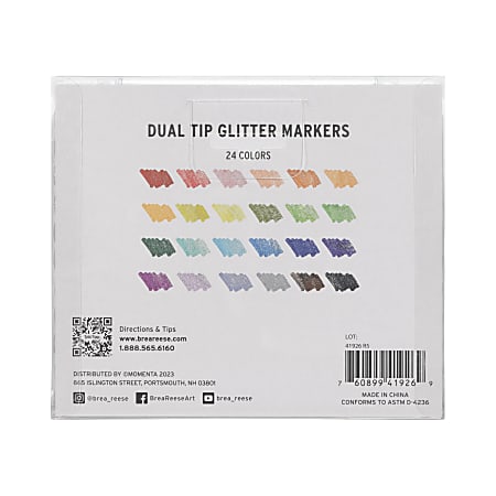 Brea Reese Dual Tip Markers Glitter Pack Of 12 Markers - Office Depot