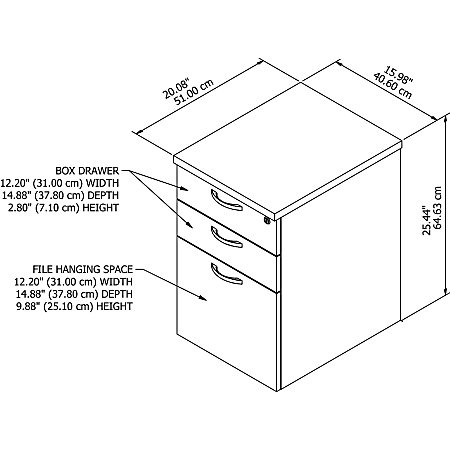 filing cabinet size
