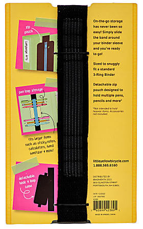Little Yellow Bicycle Detachable Binder Pencil Case 6 34 x 12 Black ...