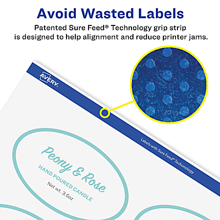 Avery Glossy Permanent Labels With Sure Feed 94056 CGF10 Oval 2 x 3 13 Clear Pack Of 80 - Office ...