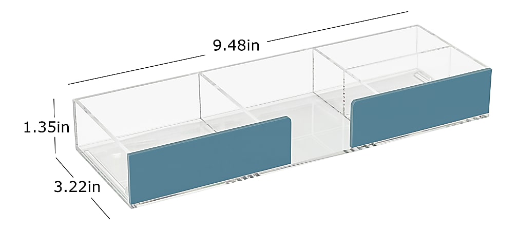 Realspace Acrylic Desk Storage Tray 1 38 H x 9 12 W x 3 14 D ClearBlue ...