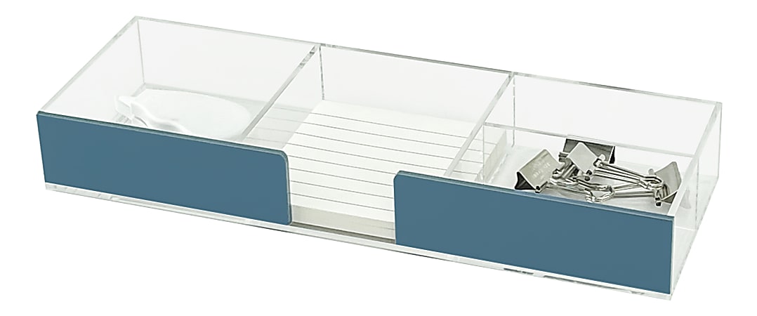 Realspace Acrylic Desk Storage Tray 1 38 H x 9 12 W x 3 14 D ClearBlue ...