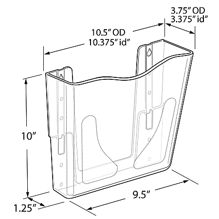Azar Displays Single Vertical Pocket Wall Mount File Holders 10 H x 10 ...