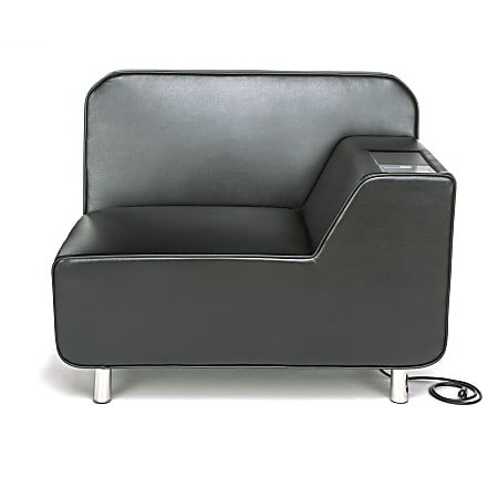 OFM Serenity Series Left Arm Lounge Chair With AC Outlet And USB Port ...