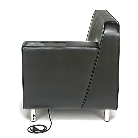 OFM Serenity Series Left Arm Lounge Chair With AC Outlet And USB Port ...