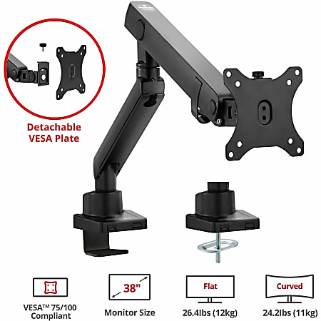 Aluminum Mechanical Spring Single Monitor Arm Mount 17 to 32 Max Load ...