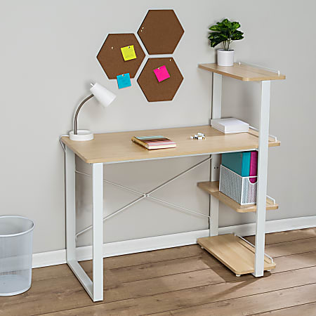 Honey Can Do 24 W Home Office Computer Student Desk With Shelves White