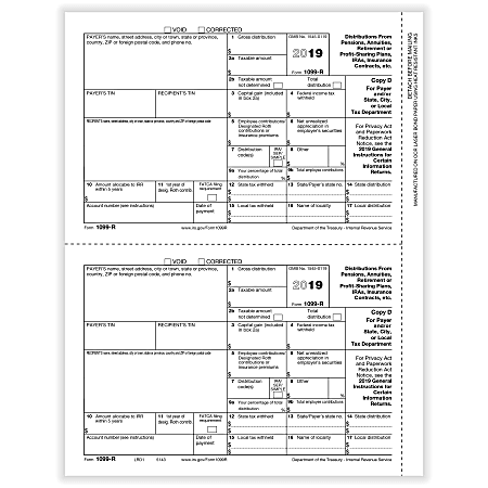 ComplyRight 1099 R Tax Forms Laser Cut Copy D 8 12 x 11 Pack Of 50 ...