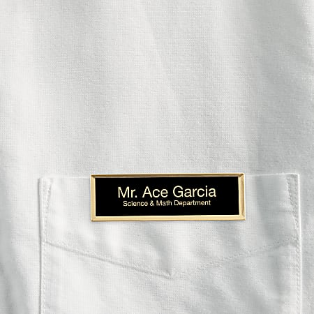 Custom Engraved Metal Rectangle Pocket Name BadgeTag 34 x 2 34 ...