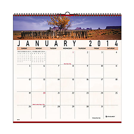 AT A GLANCE Visual Organizer 30percent Recycled Wall Calendar 12 x 12 ...