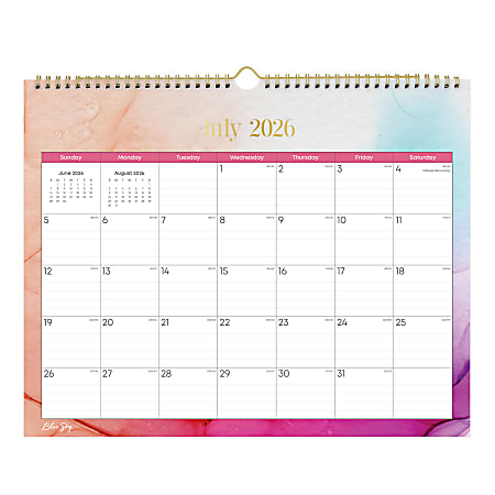 WALL CALENDAR BS VENUS 15X12 AY26 27 MONTHLY SAFETY WIREBOUND - Office ...