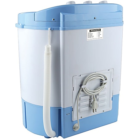 Pure Clean Compact and Portable Washer and Spin Dryer Top Loading 7.70 lb Washer Load Capacity 3.30 lb 120 V AC Input Voltage 26.40 Power Cord Length White Light Blue Blue Office Depot