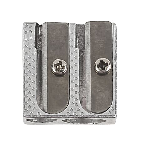 Brea Reese 2 Hole Handheld Metal Pencil Sharpener Silver - Office Depot