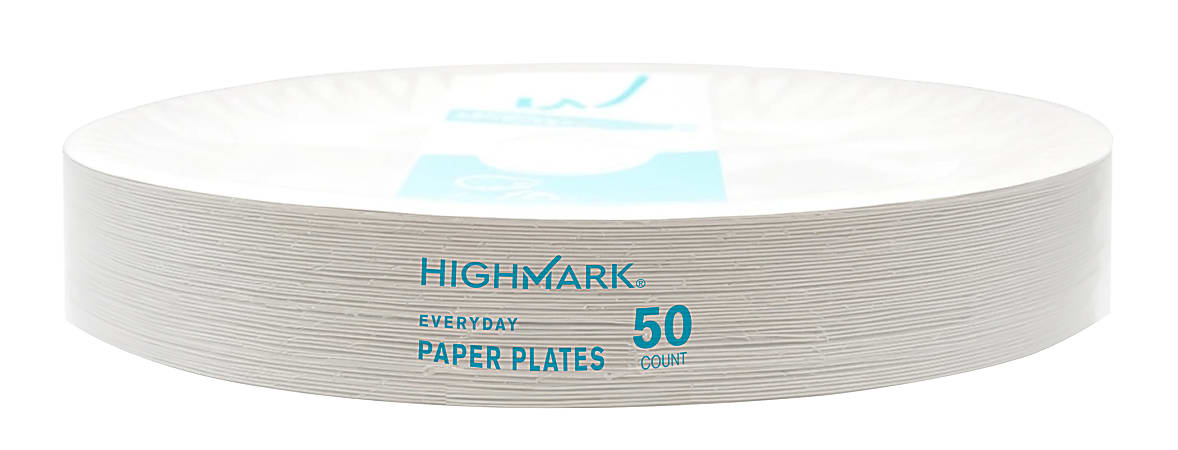 Highmark Paper Plates 10 Printed White Pack Of 50 - Office Depot