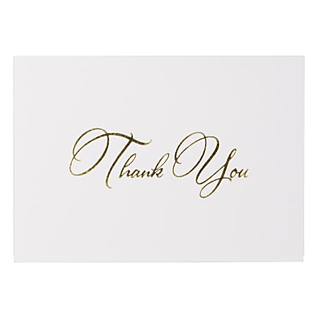 JAM Paper Thank You Card Set Gold Stardream with Gold Script Set Of 25 ...