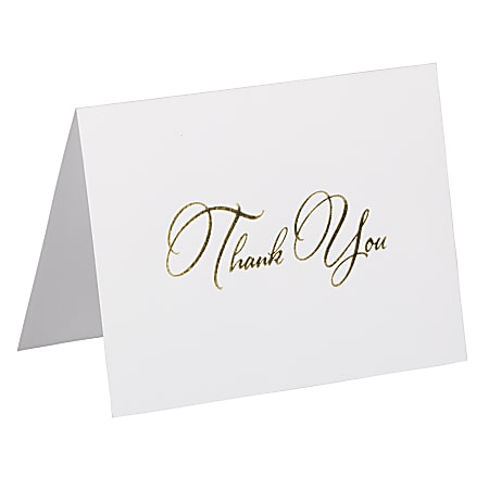 JAM Paper Thank You Card Set Gold Stardream with Gold Script Set Of 25 ...