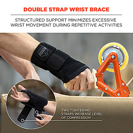 Ergodyne ProFlex 4015 Wrist Brace Support Double Strap L Right Black ...